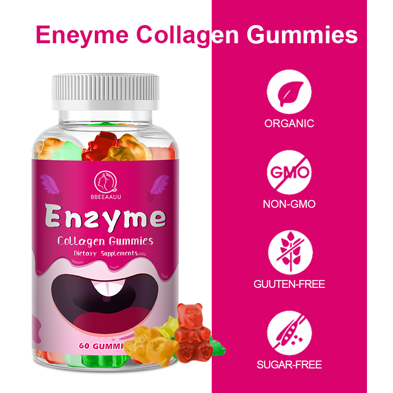 BBEEAAUU Enzyme Gummy Collagen Biotin Gummy Whitening Skin Care Anti ...