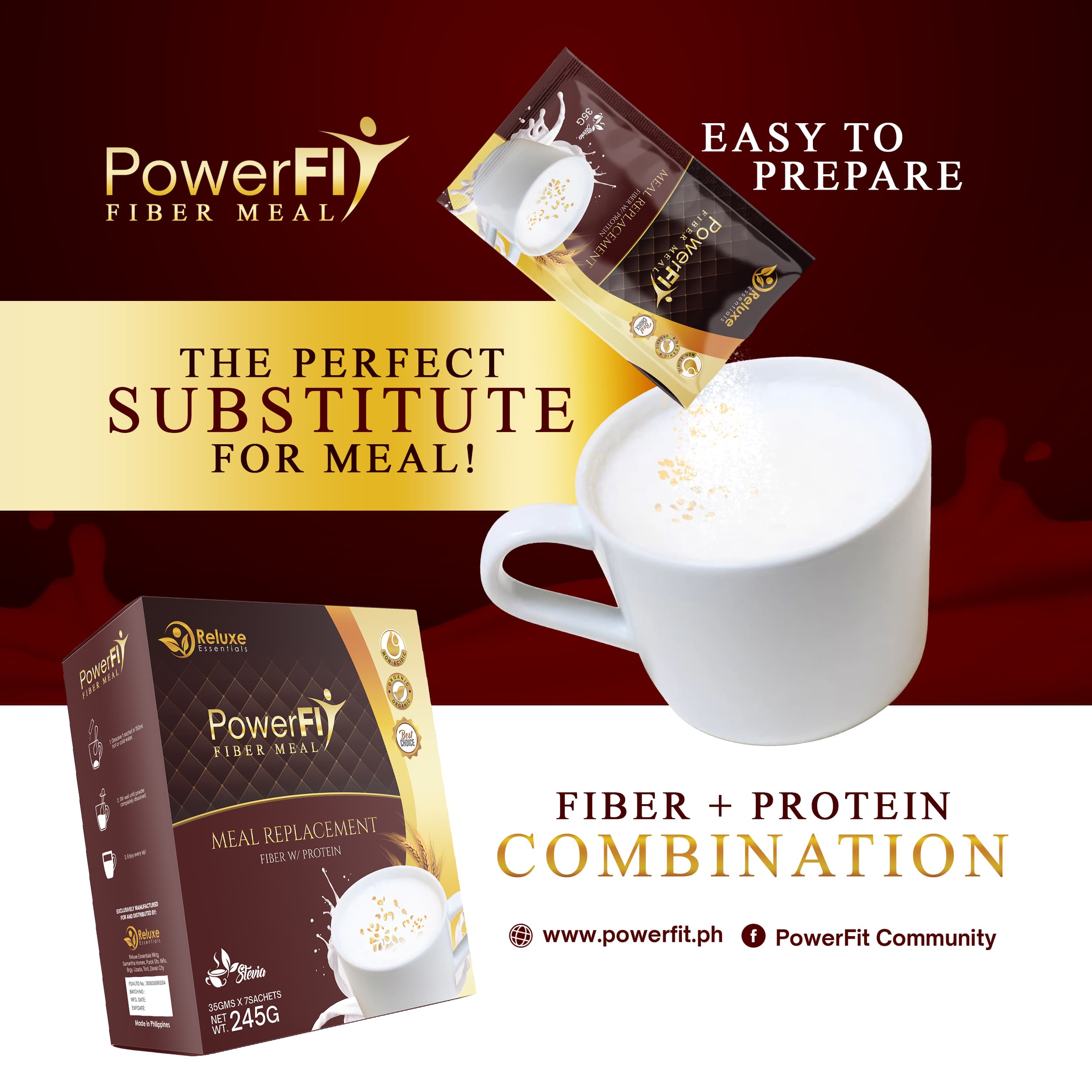 PowerFIT® FIBER MEAL+PROTEIN- MEAL REPLACEMENT | Lazada PH