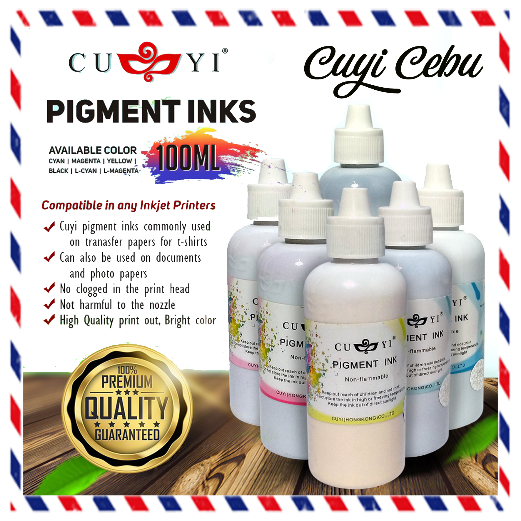 6 Btls Cuyi Pigment Ink 100ml (CMYKLCLM) - Cuyi Cebu | Lazada PH
