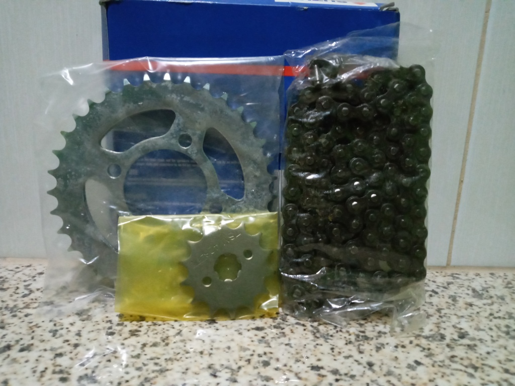 ORIGINAL SUZUKI CHAIN AND SPROCKET SET (14/35/98) FOR SMASH 110 (OLD ...