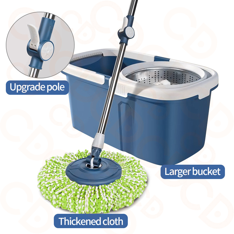 CD Mop with Squeezer Heavy Duty Thick Steel Rod Handle with Bucket Mop ...