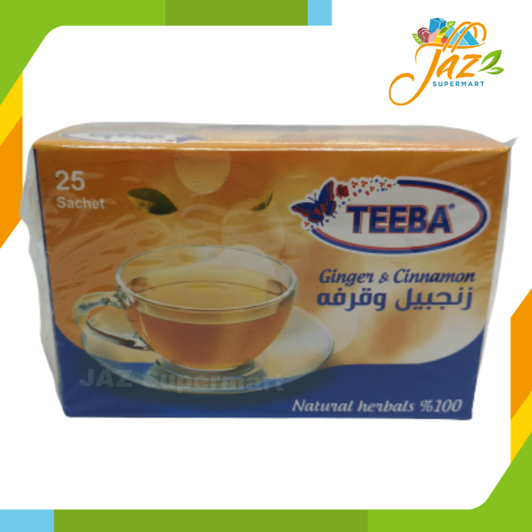 Teeba Herbal Tea, Ginger & Cinnamon, 25 sachets, Halal, Product of ...