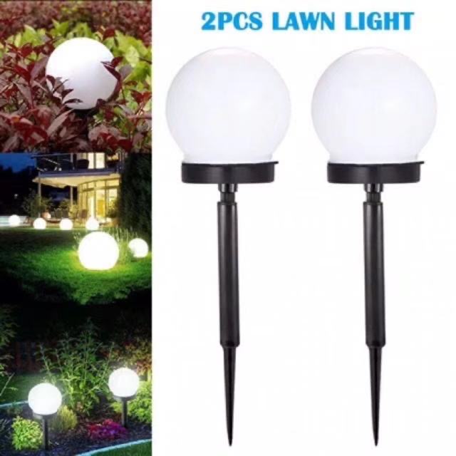 2Pcs Solar Light LED Ground Light Round Ball Waterproof Garden Outdoor ...