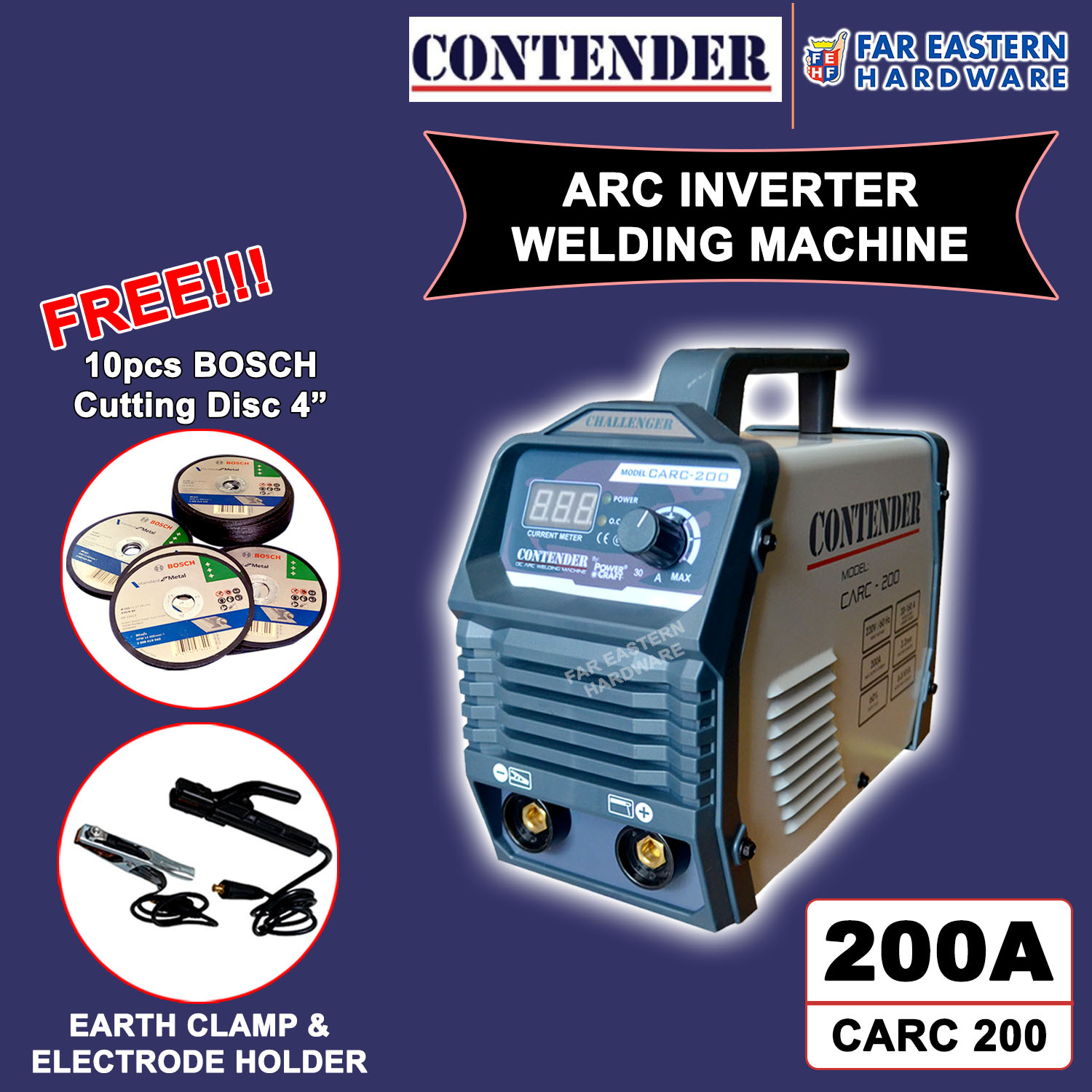CONTENDER Arc Inverter Welding Machine 200A CARC200 FREE 10PCS BOSCH ...