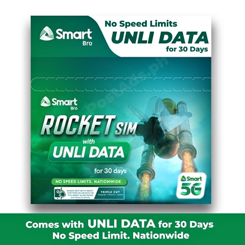 5G ready - SMART ROCKET SIMCARD - UNLIDATA 30 days / FREE SHIPPING ...