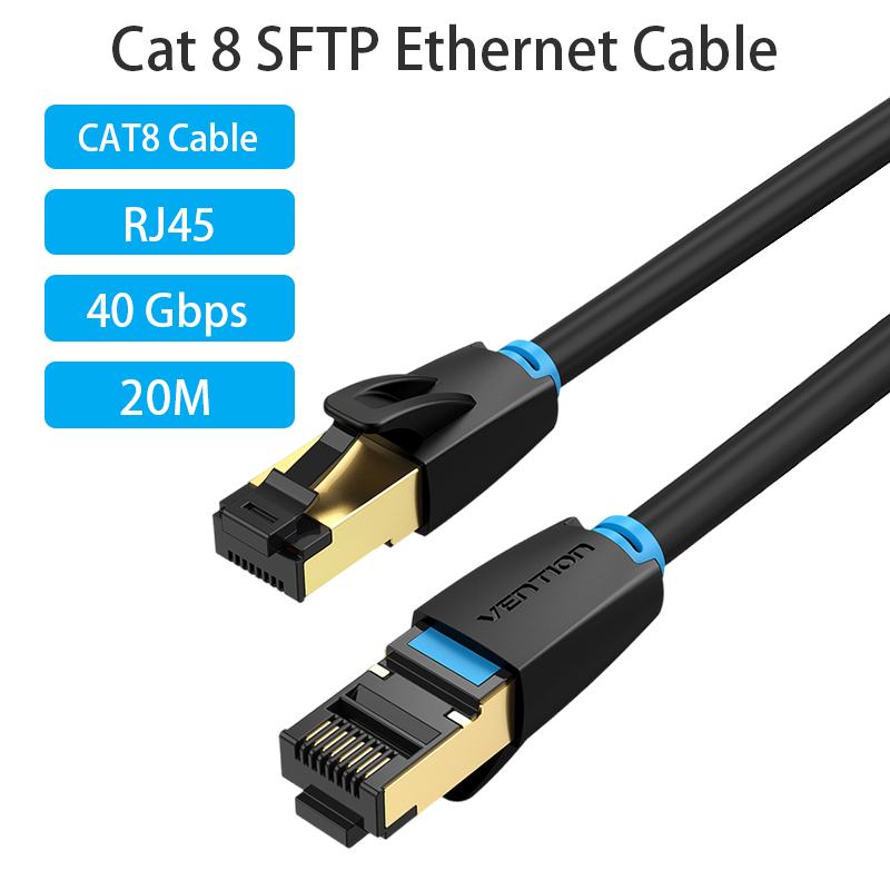 Vention Cat8 Ethernet Cable 2000MHz STTP 40Gbps Super Speed RJ45 ...