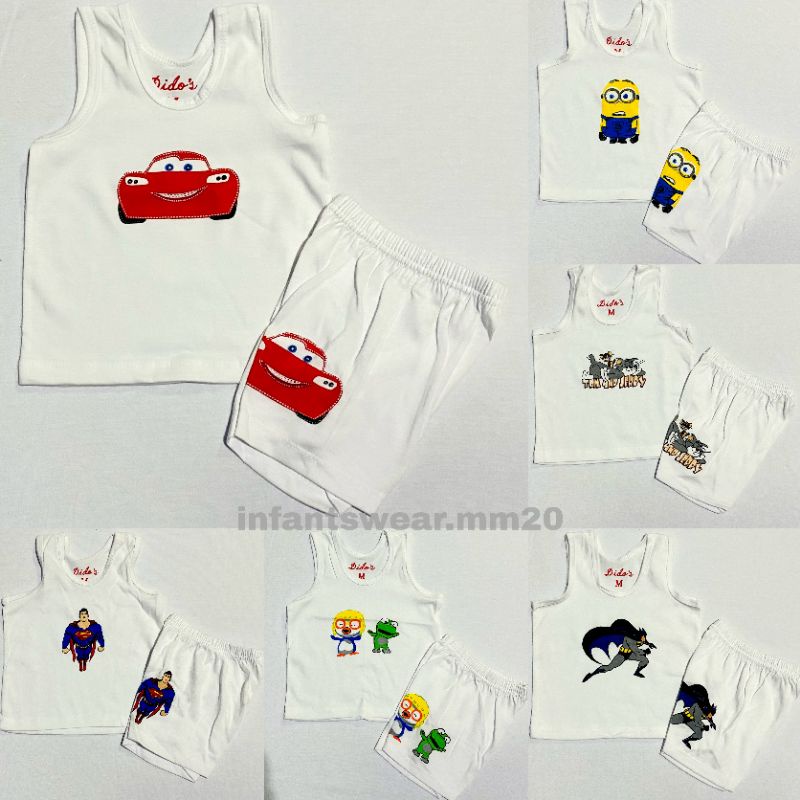 6 DIDO'S PAIRS/TERNO Sando Short for Infant(0-6months) for girl and boy ...