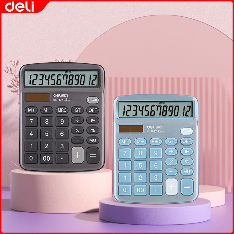 Deli 1837 Desktop Calculator 12 Digit Battery and Solar | Lazada PH