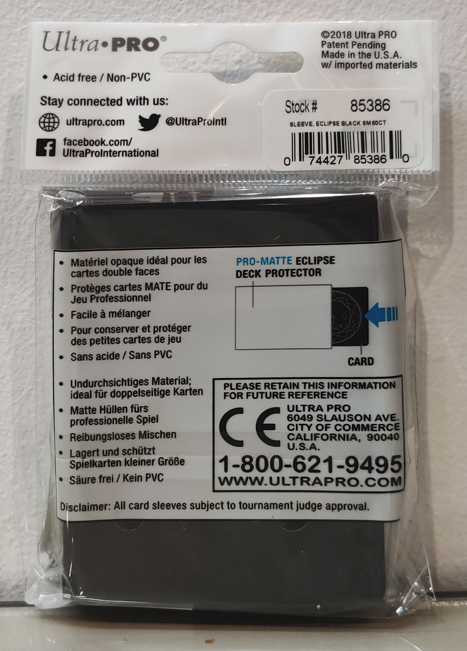 【メール便なら送料無料】 Ultra Pro ProMatte Eclipse Small Sleeves black 60 85386 ...