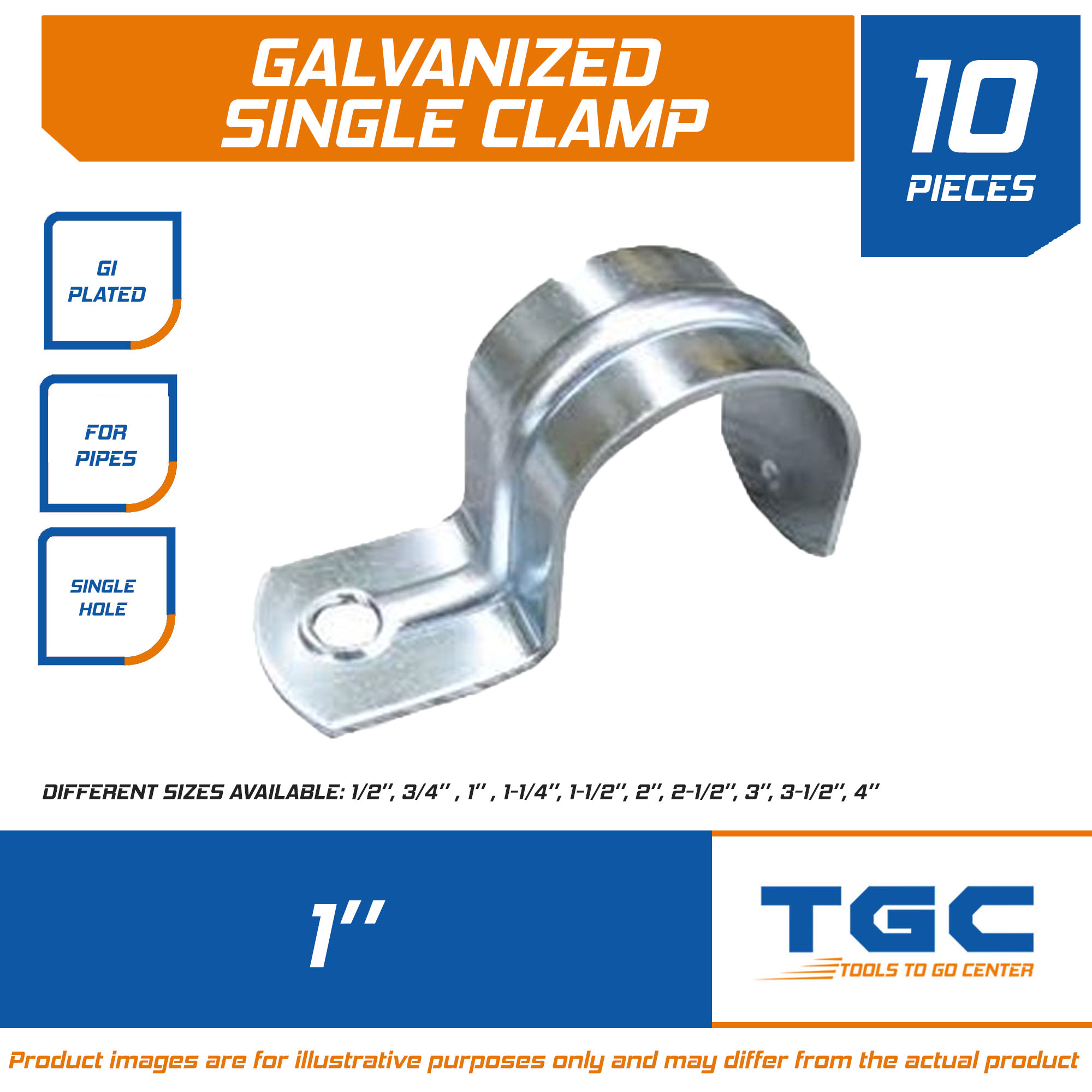 10PCS RSC 1 INCHES Single Clamp 1 Hole Clamp One Hole TGC | Lazada PH