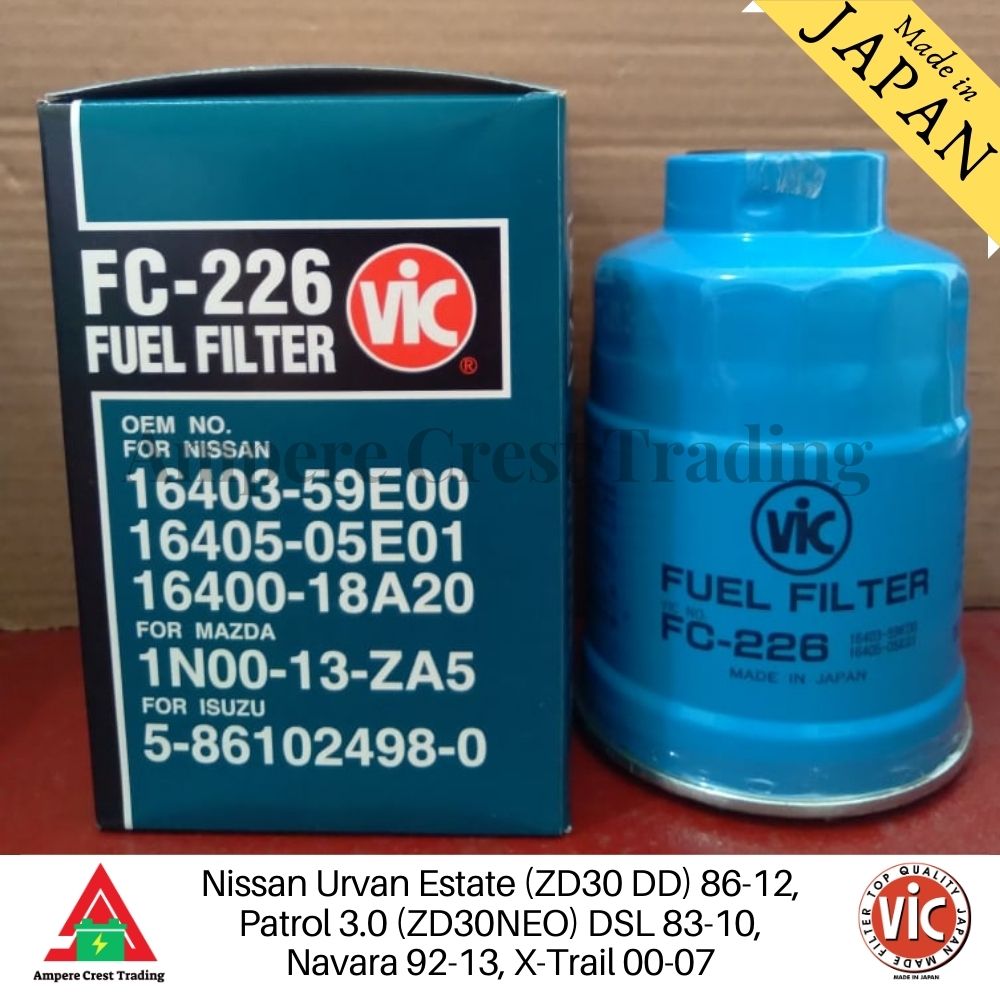Vic Fuel Filter FC-226 - Nissan AD Resort(CD20) Sentra DSL, Frontier ...