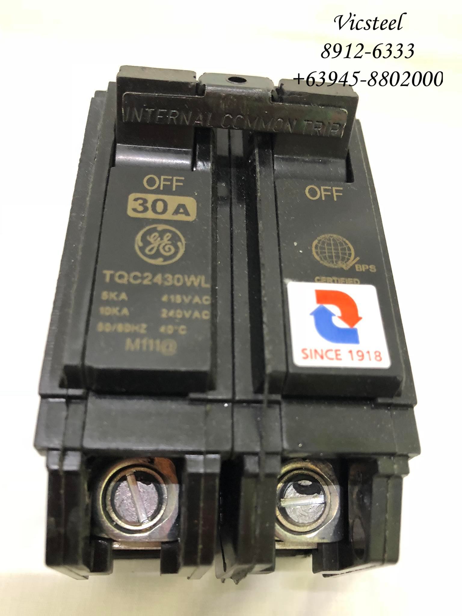 GE Circuit Breaker TQC 2 pole Bolt on 15 amp 20 amp 30 amp 40 amp 50 ...