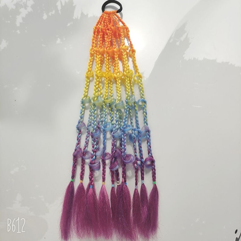 Dirty plait horse-hair wig female long hair double borders gradient ...