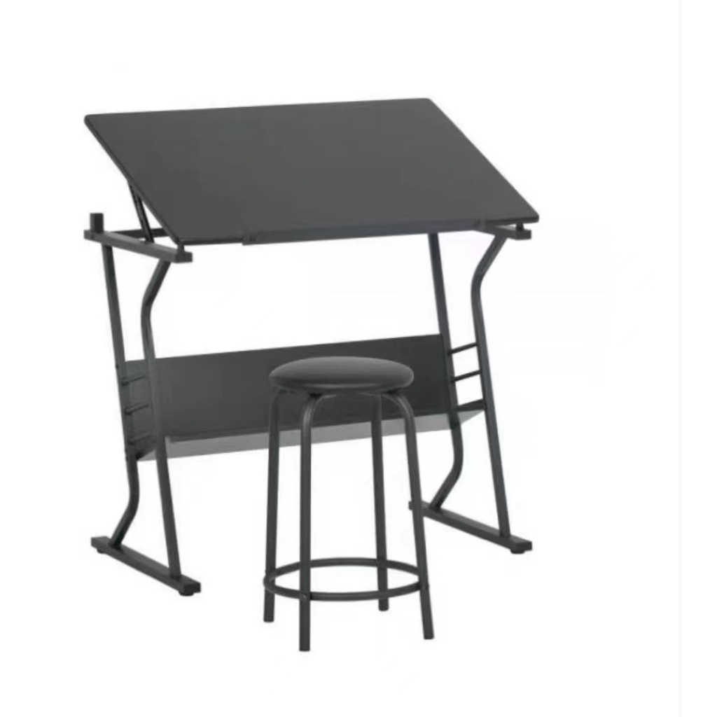 The Table Drafting glass table drawing table with extra side table ...