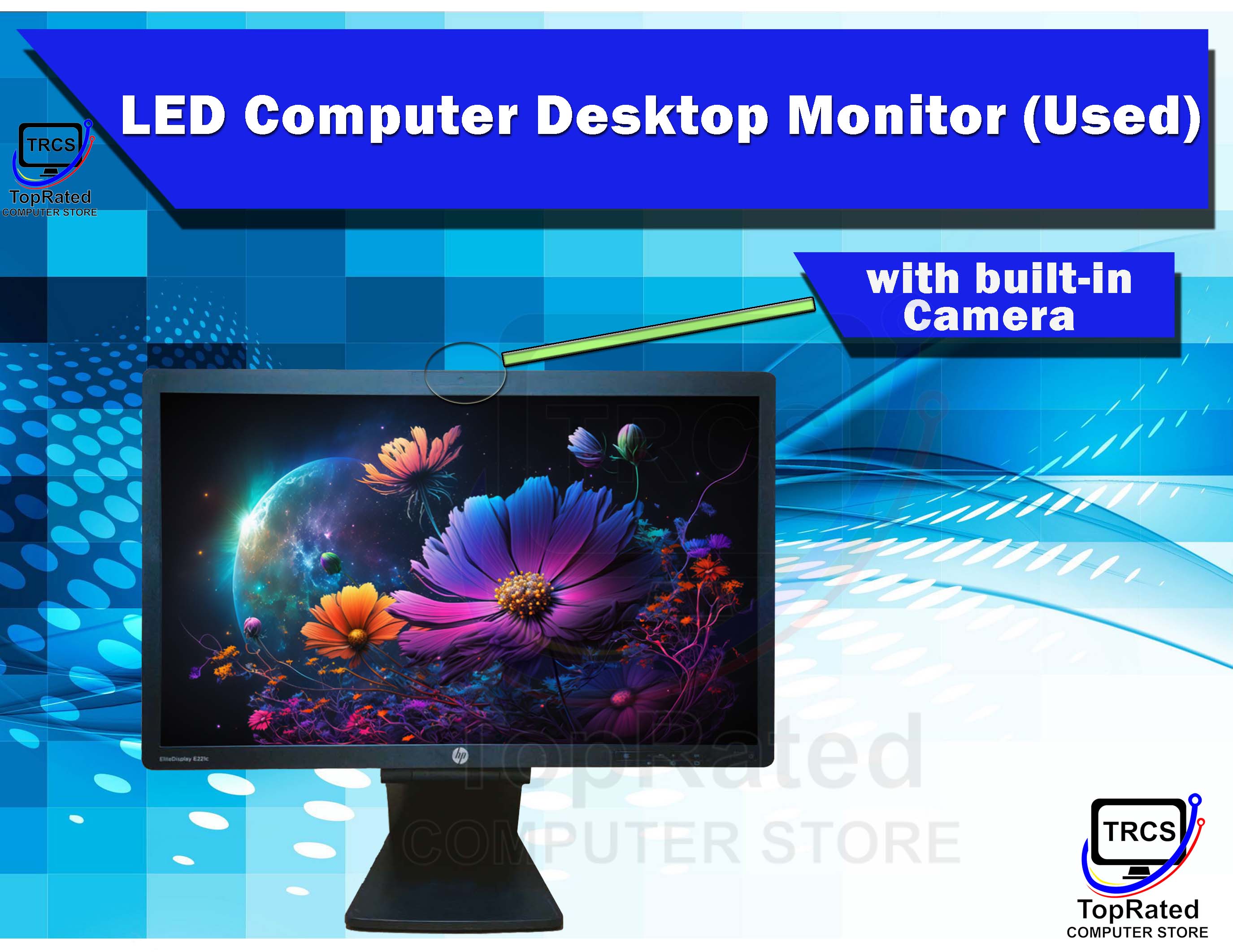 Computer Desktop Monitor HP EliteDisplay E221c 21.5-inch Webcam LED ...