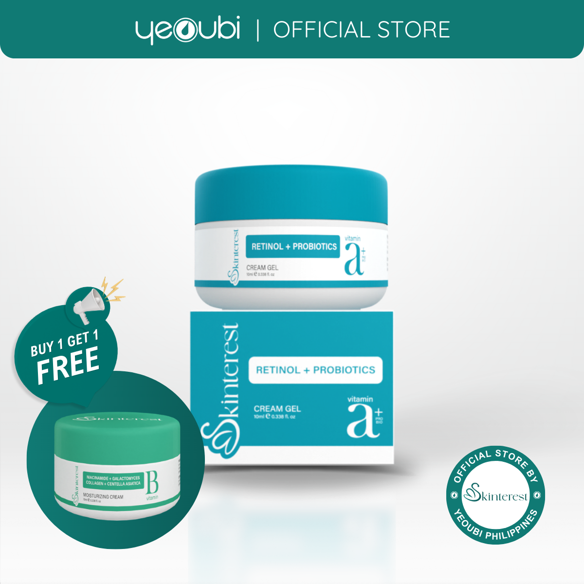 Skinterest Retinol + Probiotics Cream Gel and Moisturizing Cream | Anti ...