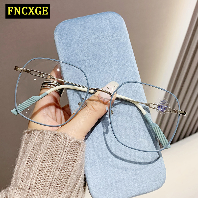 FNCXGE ยตาสั้นเลนส์ออโตเมติก แว่นตากรองแสง 0.0 ถึง -5.0 ผู้หญิง ผู้ชาย แฟชั่น โลหะ แว่นทรง ...
