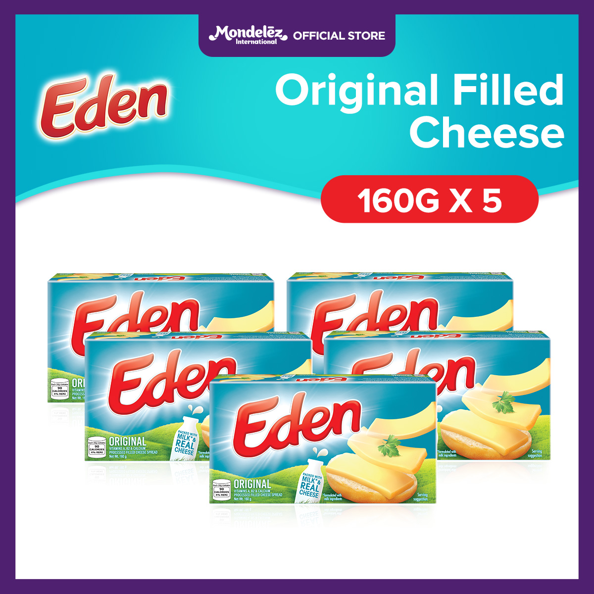 Eden Original - Processed Filled Cheese 160g with Milk Vitamins A & B2 ...