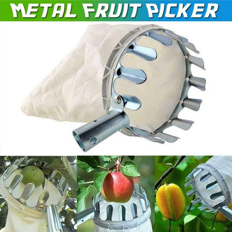 Metal Fruit Picker Catcher Gardening Peach Convenient High Tree Picking ...