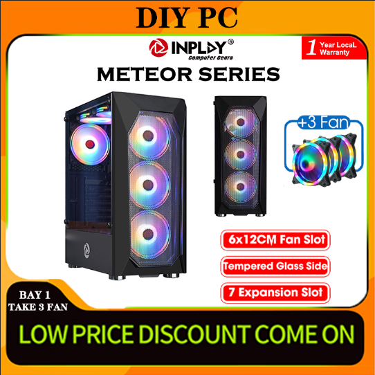 INPLAY PC Case Desktop Case Computer Case with 6 Fan Slot USB3.0 M-ATX ...