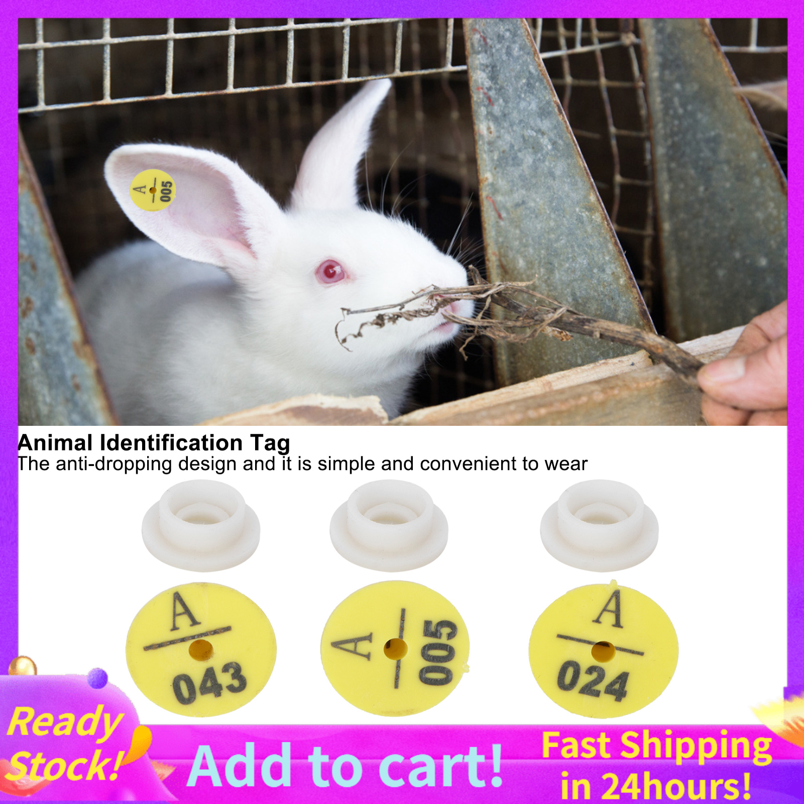 【Fast Delivery】100Pcs Rabbit Ear Tag Number Dog Ear Marker ...