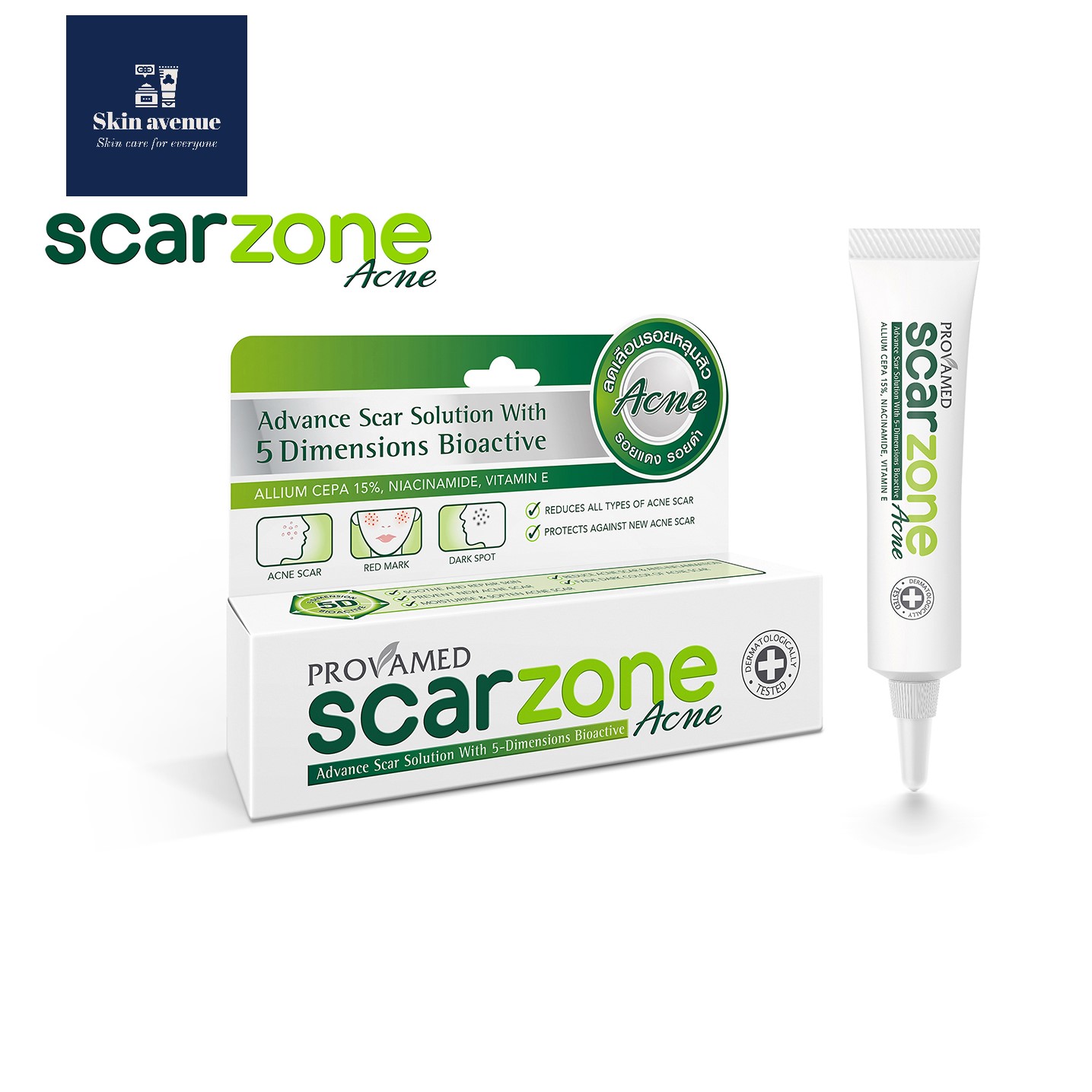 Provamed scar zone acne remove red marks dark spots smooth depressed ...