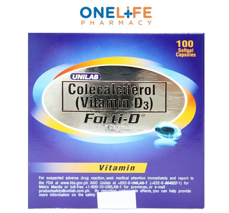 Forti-D [Vitamin D3] 800IU Softgel Capsules BOX of 100 | Lazada PH