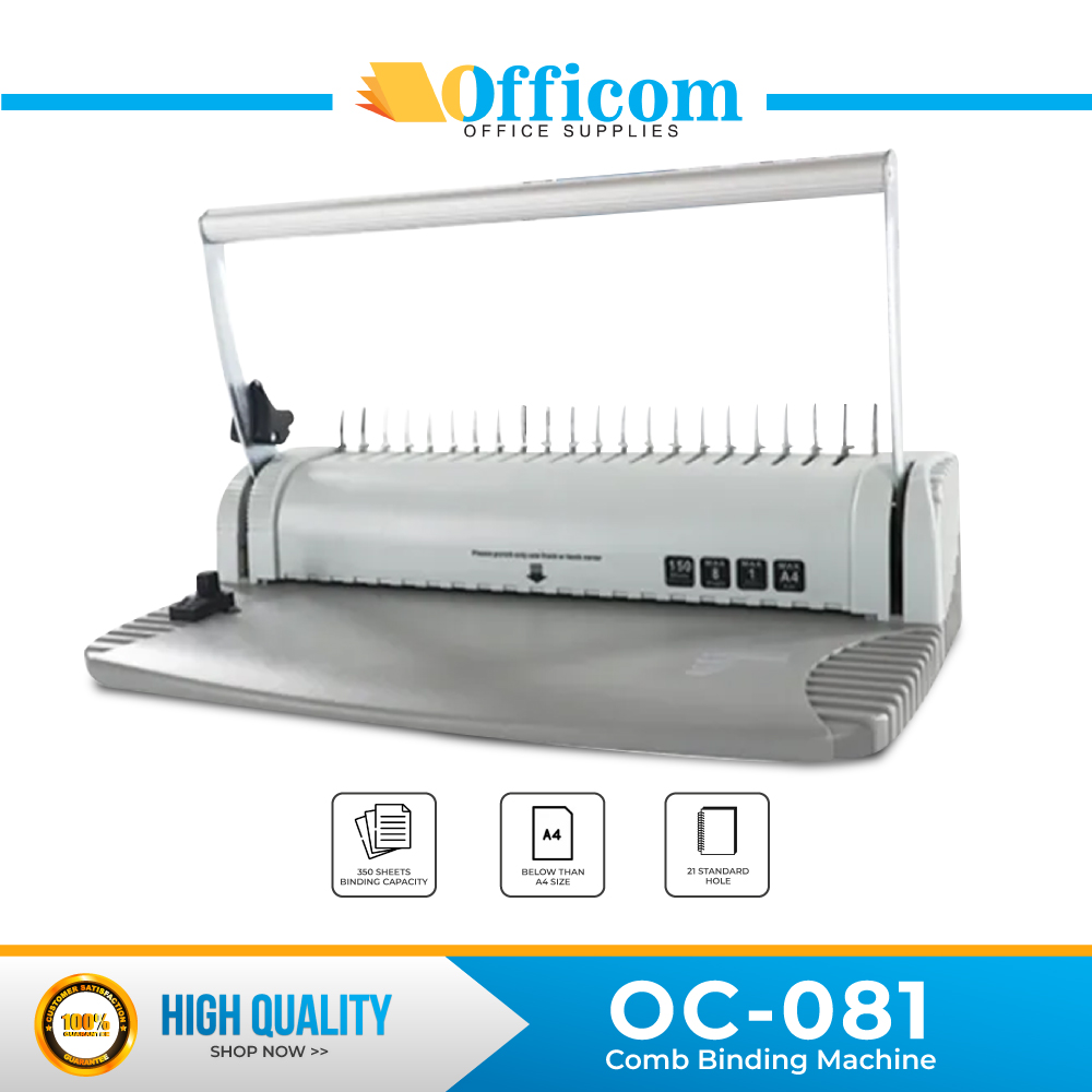 Officom Comb Binding Machine OC-081 A4 Size Heavy Duty 150s Binding ...