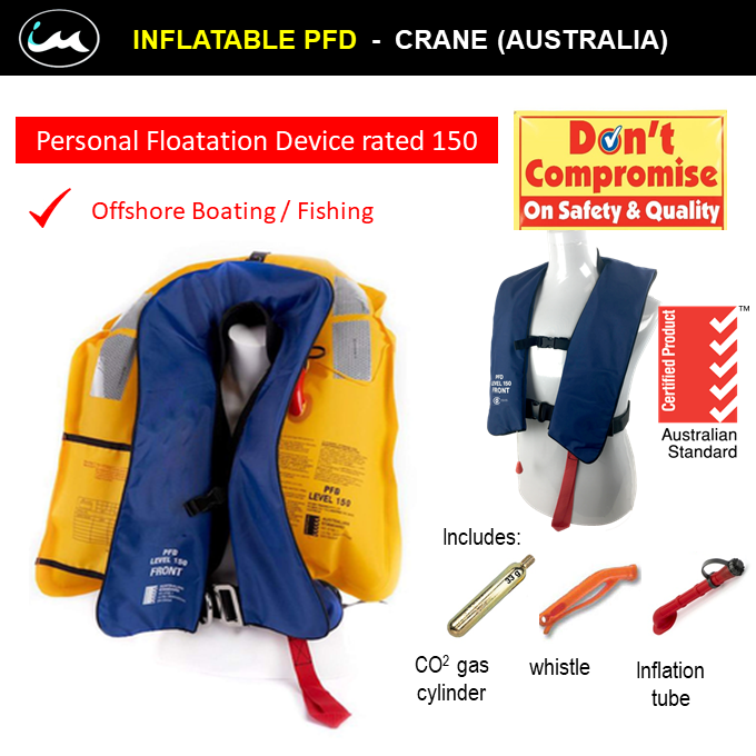 Inflatable Personal Floatation Device PFD (rated 150 Australian ...