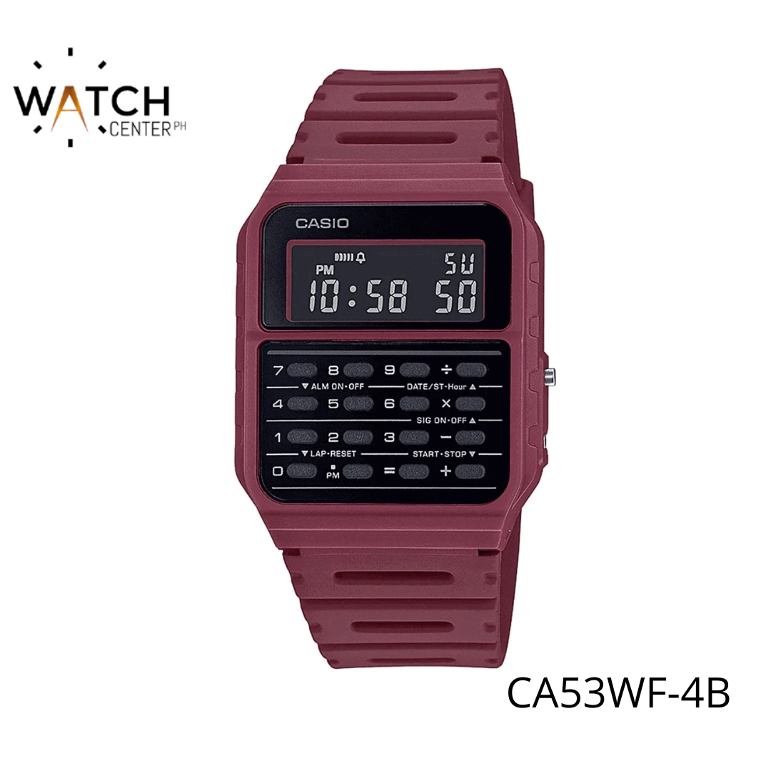 Casio CA53-WF-4B Digital Calculator Databank Retro Watch CA53 CA53WF-4B ...