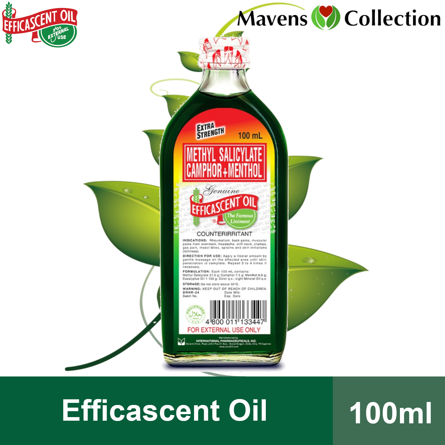 Efficascent Oil Extra Strength 100mL Methyl Salicylate Camphor ...