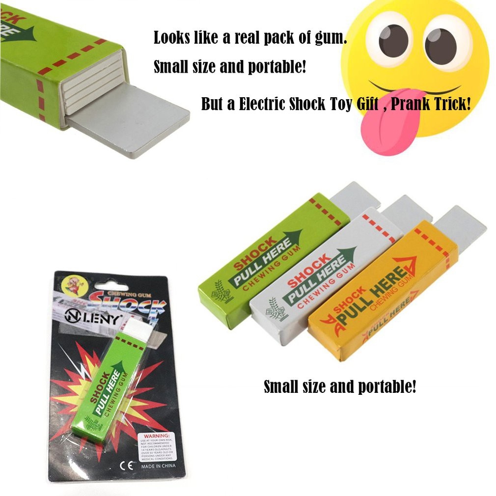 ♦ 【kidtoys】Electric Shock Joke Chewing Gum Pull Head Shocking Toy Gift ...
