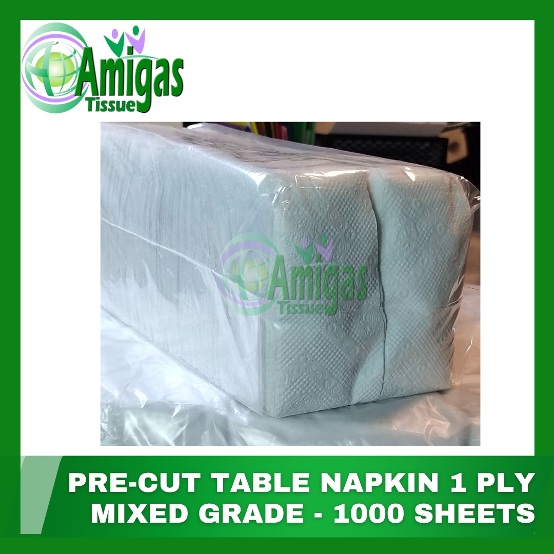 PRE-CUT TABLE NAPKIN 1000 SHEETS 1 PLY MIXED GRADE | Lazada PH