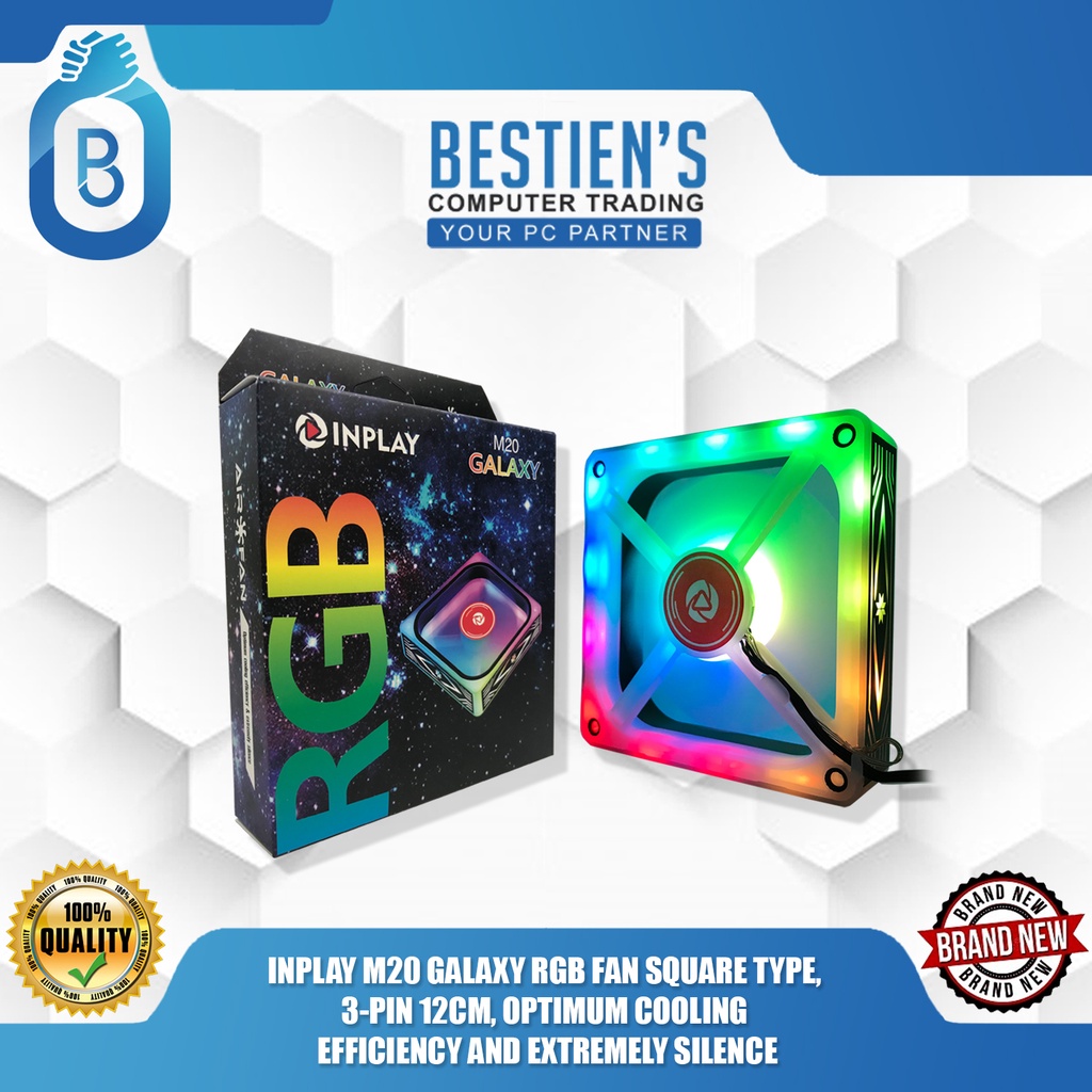 INPLAY M20 GALAXY RGB FAN SQUARE TYPE, 3-PIN 12CM, OPTIMUM COOLING ...