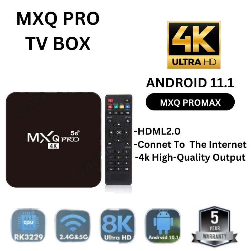 MXQ 5G 4K 8+128G Android Ultra HD TV Box 2.4GHz color with Touchpad 5G ...