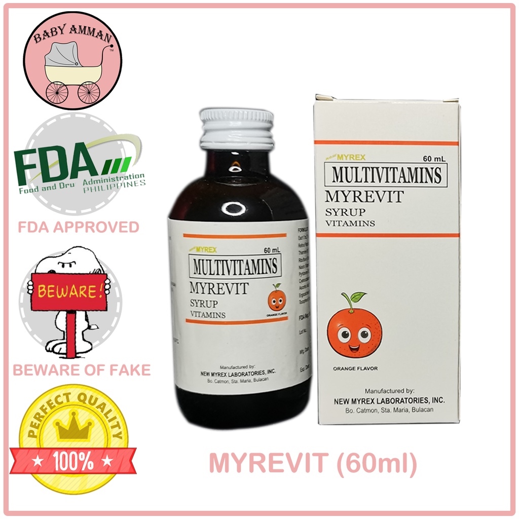MYREVIT multivitamins syrup 60ml and 120ml for kids - babyamman | Lazada PH