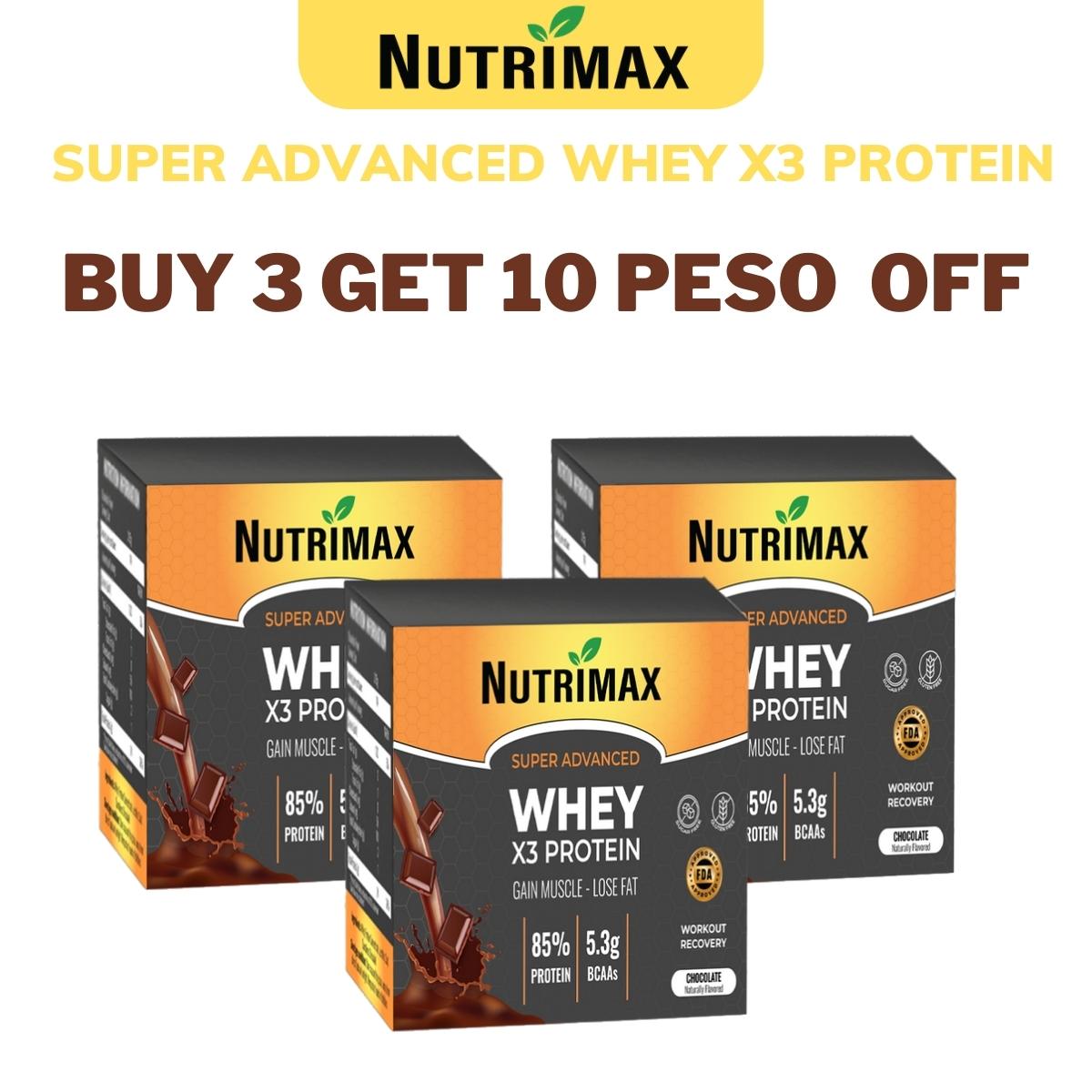 Nutrimax Whey Protein 100% X3 Protein Whey Protein Powder 10 Servings ...