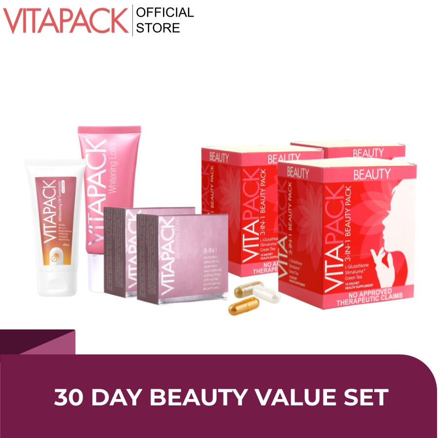 Vitapack 30 Day Beauty Whitening Glutathione Slimming Pills Antiaging ...