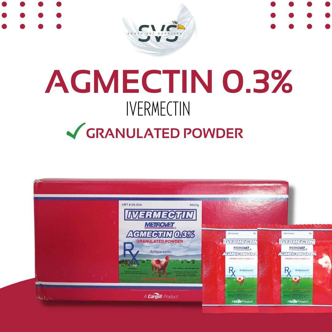 [SOUTH VET] 2 sachets AGMECTIN 0.3% GRANULATED POWDER ANTI PARASITIC ...
