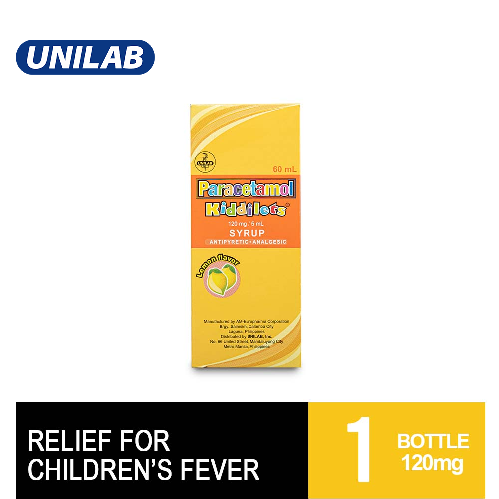United Home Kiddilets Syrup Paracetamol Syrup 60mL/ Bottle (For Relief ...