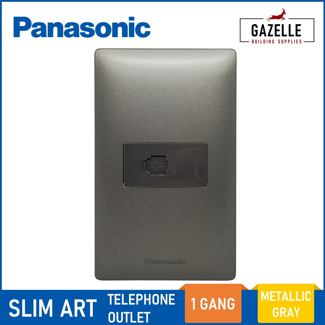 Panasonic Slim Art Telephone Outlet - 1 Gang (Snow White / Metallic ...