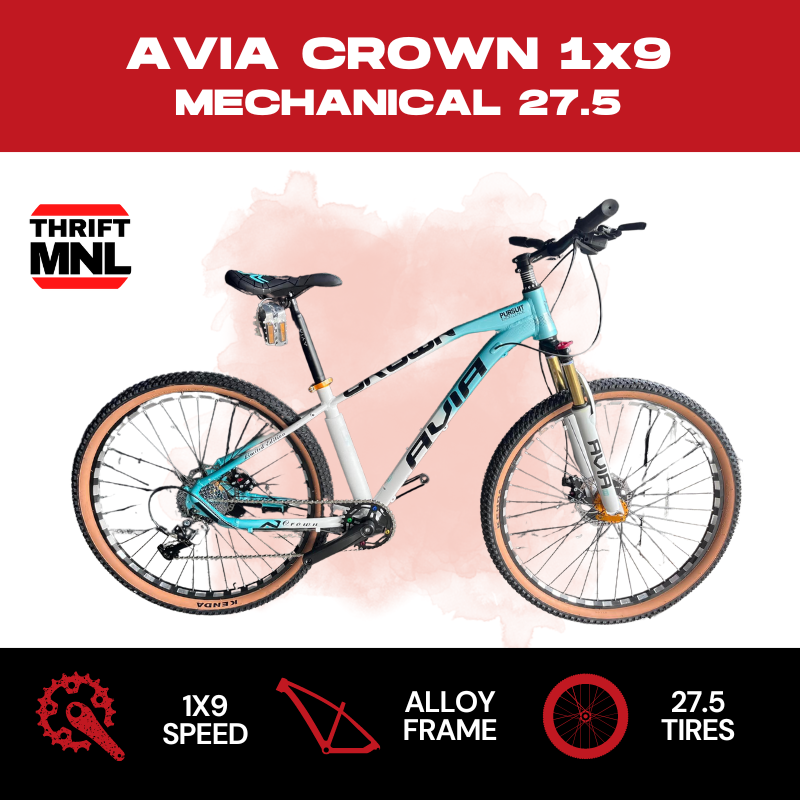 Thrift MNL | AVIA CROWN 1X9 MECHANICAL 27.5 ALLOY MOUNTAIN BIKE | Lazada PH