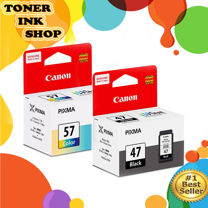 Canon 47 & 57 (PG-47 Black & CL-57 Tri-color) Pixma Original Ink ...