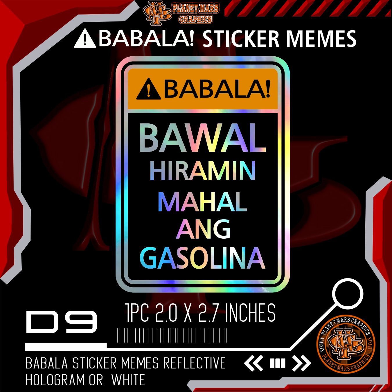 BABALA STICKER MEMES BAWAL HIRAMIN FOR MOTORCYCLE BIKE WATERPROOF ...
