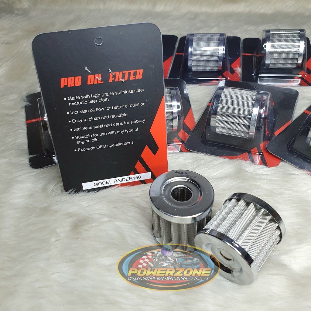 MAX RPM WASHABLE STAINLESS OIL FILTER - RAIDER150 CARB FI / SMASH ...