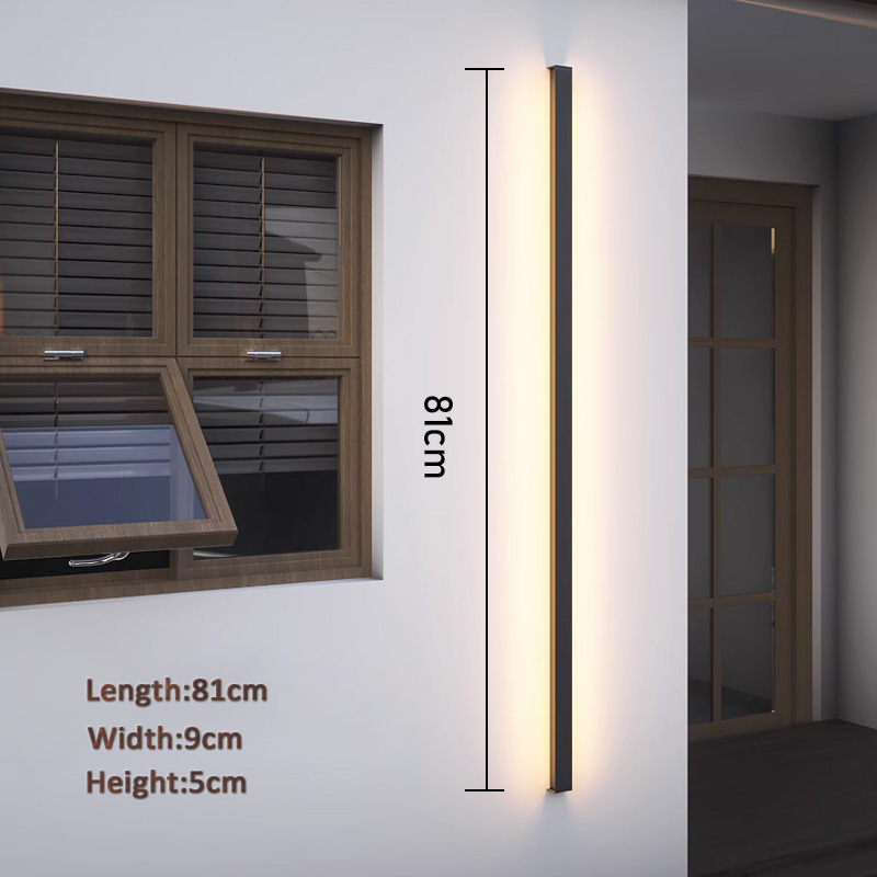 Solar Wall Light LED Outdoor Lamp Long Solar Panel Garden waterproof ...