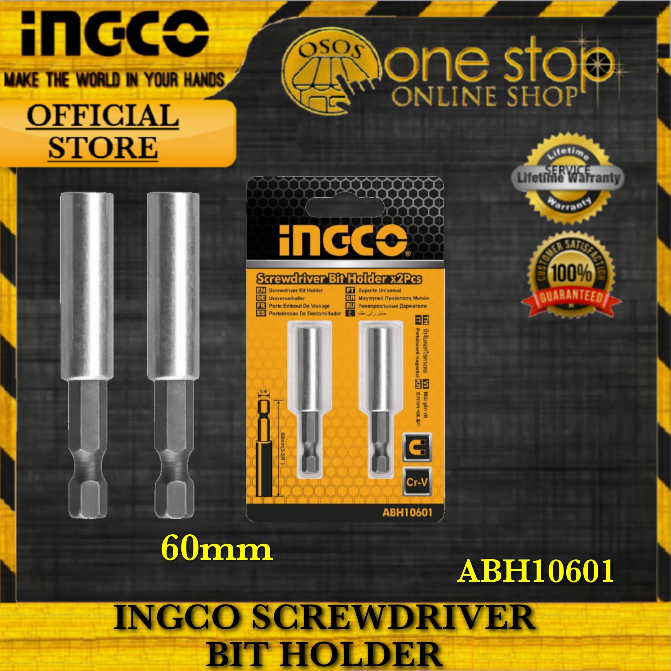 INGCO Screwdriver Screw Driver Bit Holder 60mm ABH10601 •OSOS• | Lazada PH