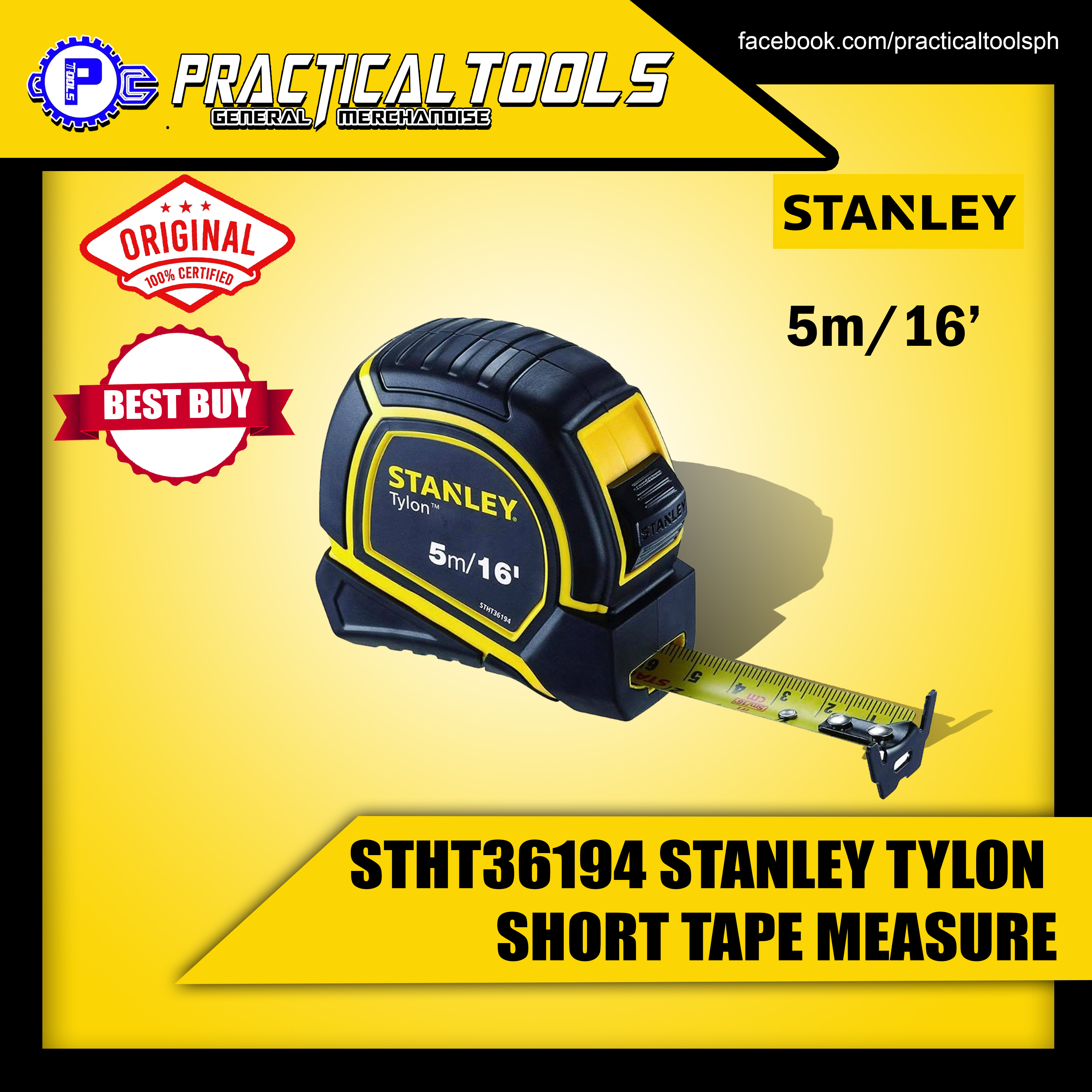 STANLEY HANDTOOLS 5 METER TYLON TAPE MEASURE | Lazada PH