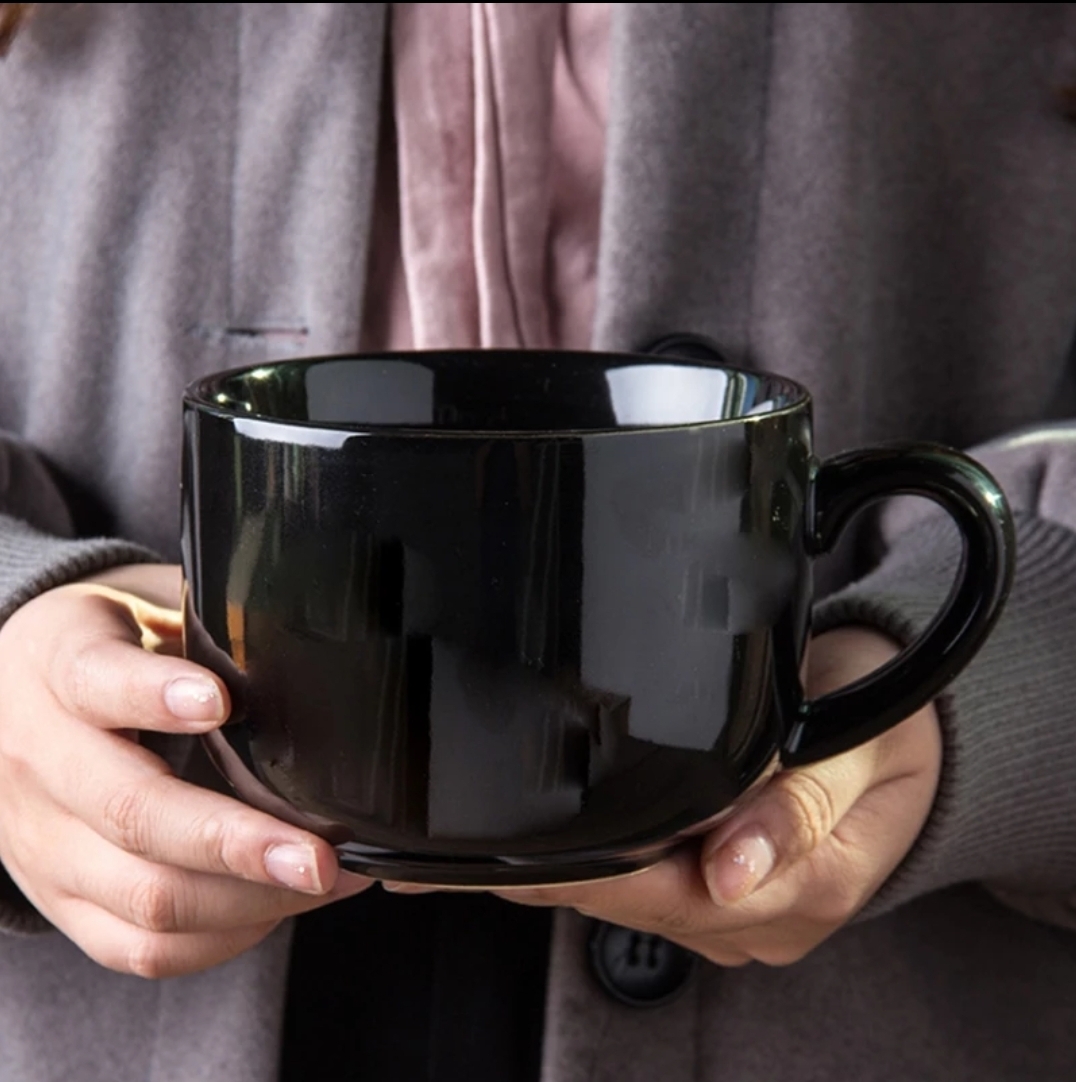 TAZA PH 1 Piece Overly Large Ceramic Bowl Mug With Lid 750 Ml