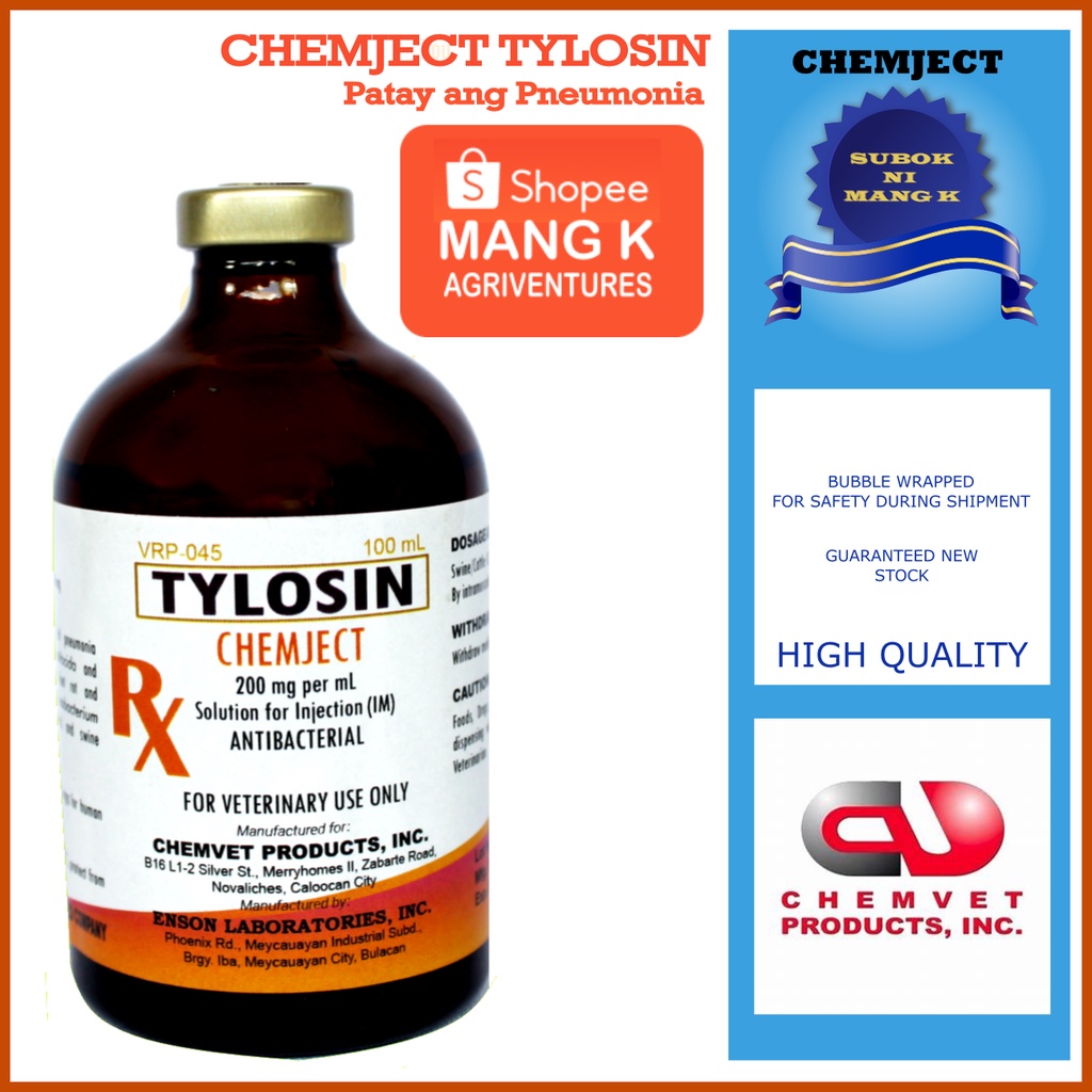 Chemject TYLOSIN Antibacterial for Pneumonia 100ml | Lazada PH